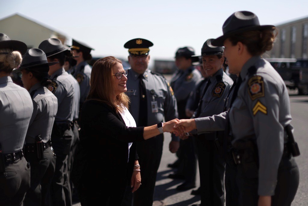 First Lady Lori Shapiro Visits Pennsylvania State Police Academy to ...