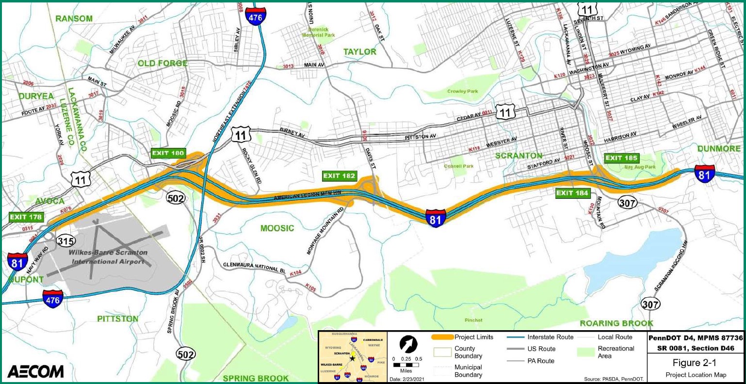 SR 81 (Interstate 81) Section D46 (Avoca to Scranton) Reconstruction ...