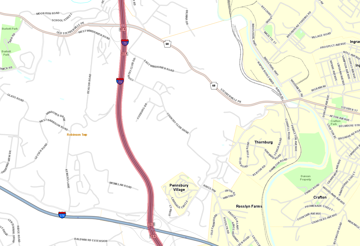 I-79 – Route 60 (Crafton/Moon Run) to I-376 (Airport/Pittsburgh ...