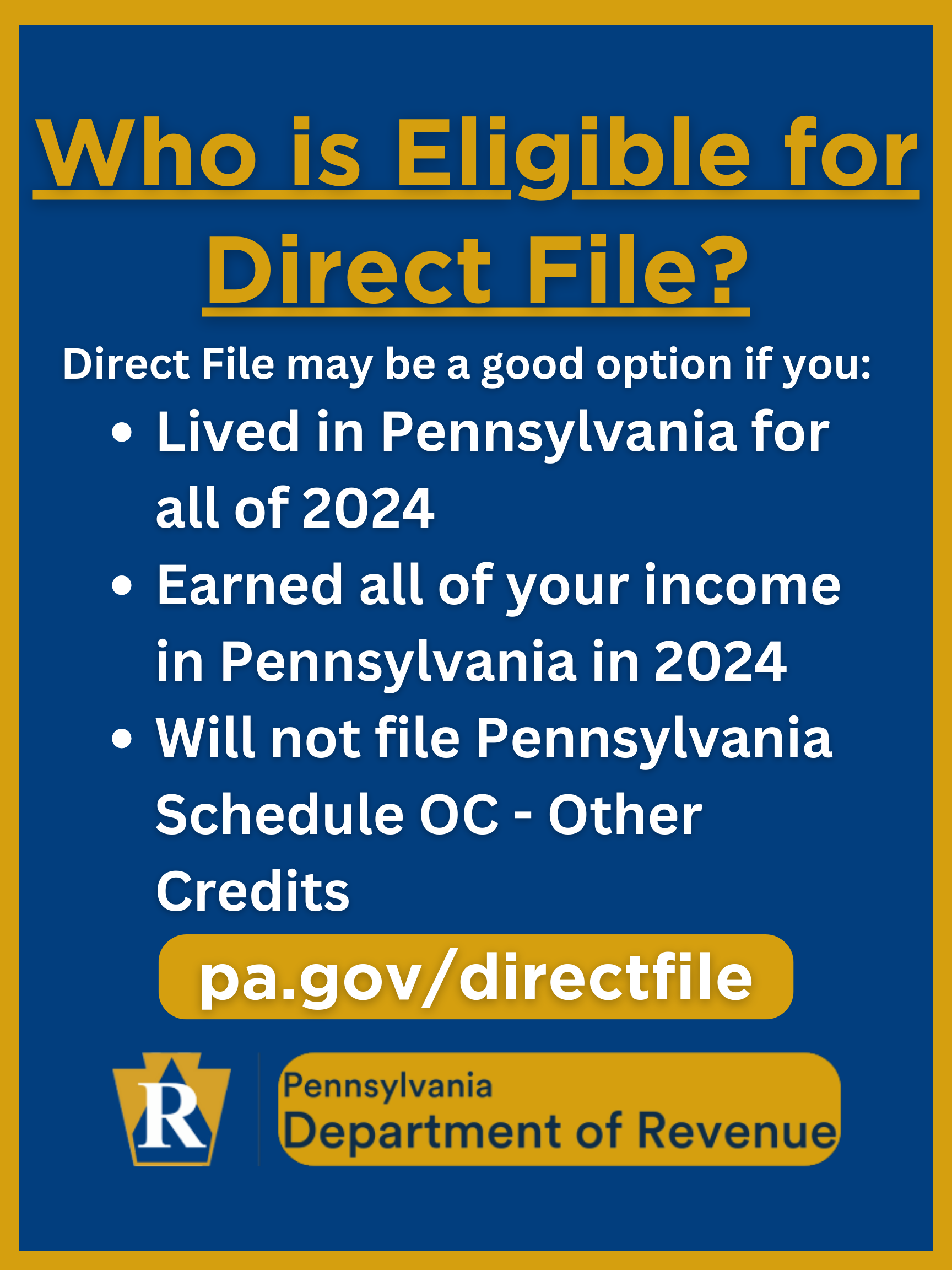 Direct File Toolkit | Department of Revenue | Commonwealth of Pennsylvania